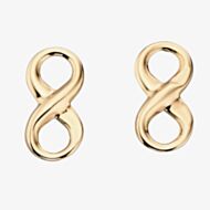9ct Gold Rectangular Tube Knot Stud Earrings
