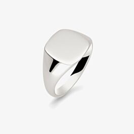 Argentium Cushion Heavy Signet Ring