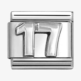 Nomination 330101/76 CLASSIC Silvershine Silver Number 17 Charm