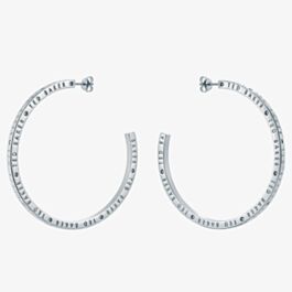 Ted Baker TBJ3818-01-03 LOA Silver Tone Plated Logo Hoop Earrings