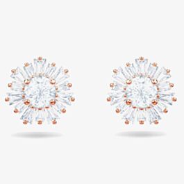 Swarovski Sunshine Rose Gold Plated Clear Crystal Stud Earrings 5459597