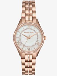 Michael Kors Ladies Lauryn Rose Gold-plated Bracelet Watch MK3716