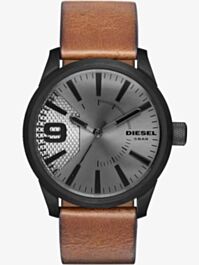 Diesel Mens Brown Leather Strap Rasp Watch DZ1764