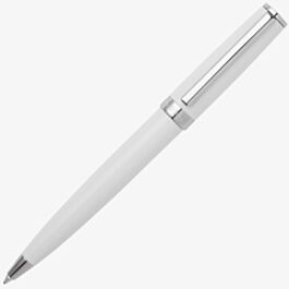 BOSS Gear Icon White & Chrome Plated Ballpoint Pen HSN2544G