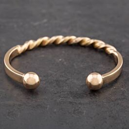 Pre-Owned 9ct Yellow Gold Twisted Standard Torque Bangle 41211052