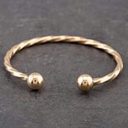 Pre-Owned 9ct Yellow Gold Solid Twisted Standard Torque Bangle 41211221