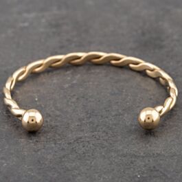 Pre-Owned 9ct Yellow Gold Twisted Standard Torque Bangle 41211222