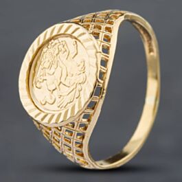 Pre-Owned 9ct Yellow Gold St George Coin Ring 41341263