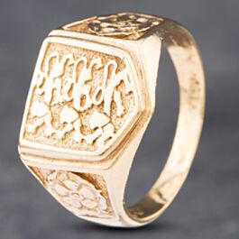 Pre-Owned 9ct Yellow Gold England Crest Signet Ring 41341619
